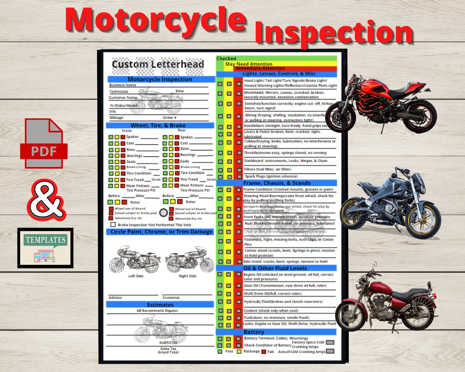 Motorcycle Inspection Report, Multi Point Motorcycle Inspection ...