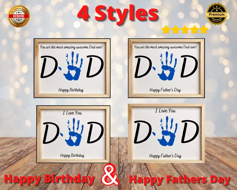 Fathers Day Handprint Printable, Birthday Handprint Printable, Craft ...