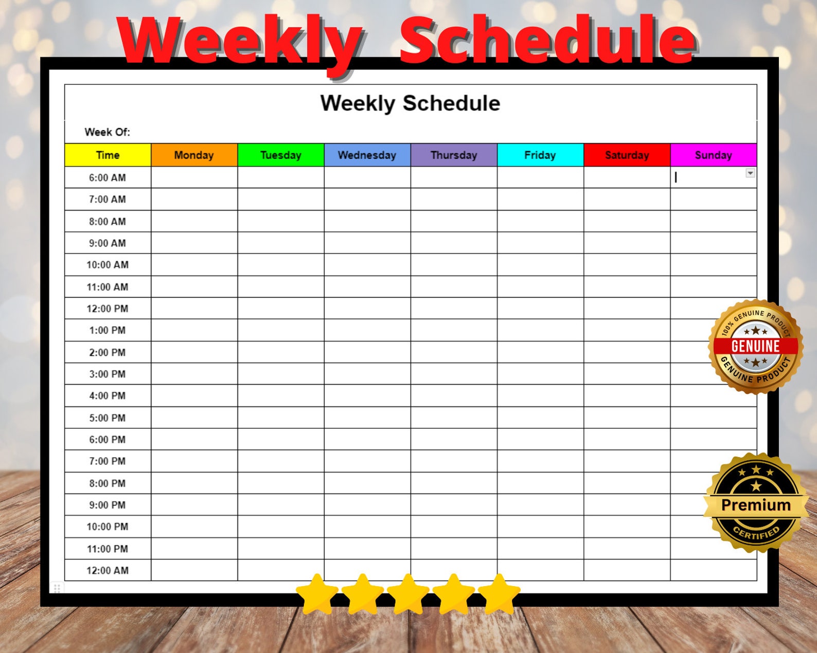Editable Weekly Planner Template: 7-day Schedule Printable - Etsy