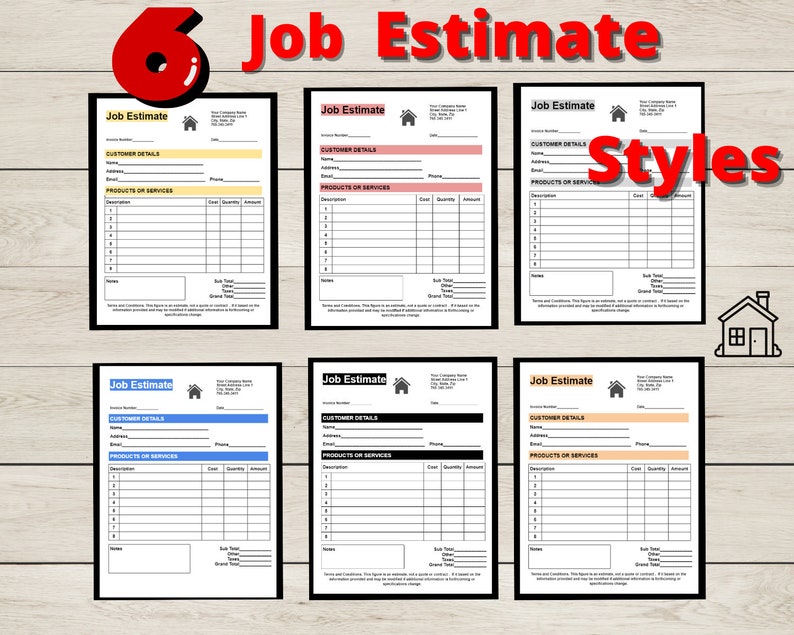 Job Estimate Form, Home Construction, Remodeling, Printable and ...