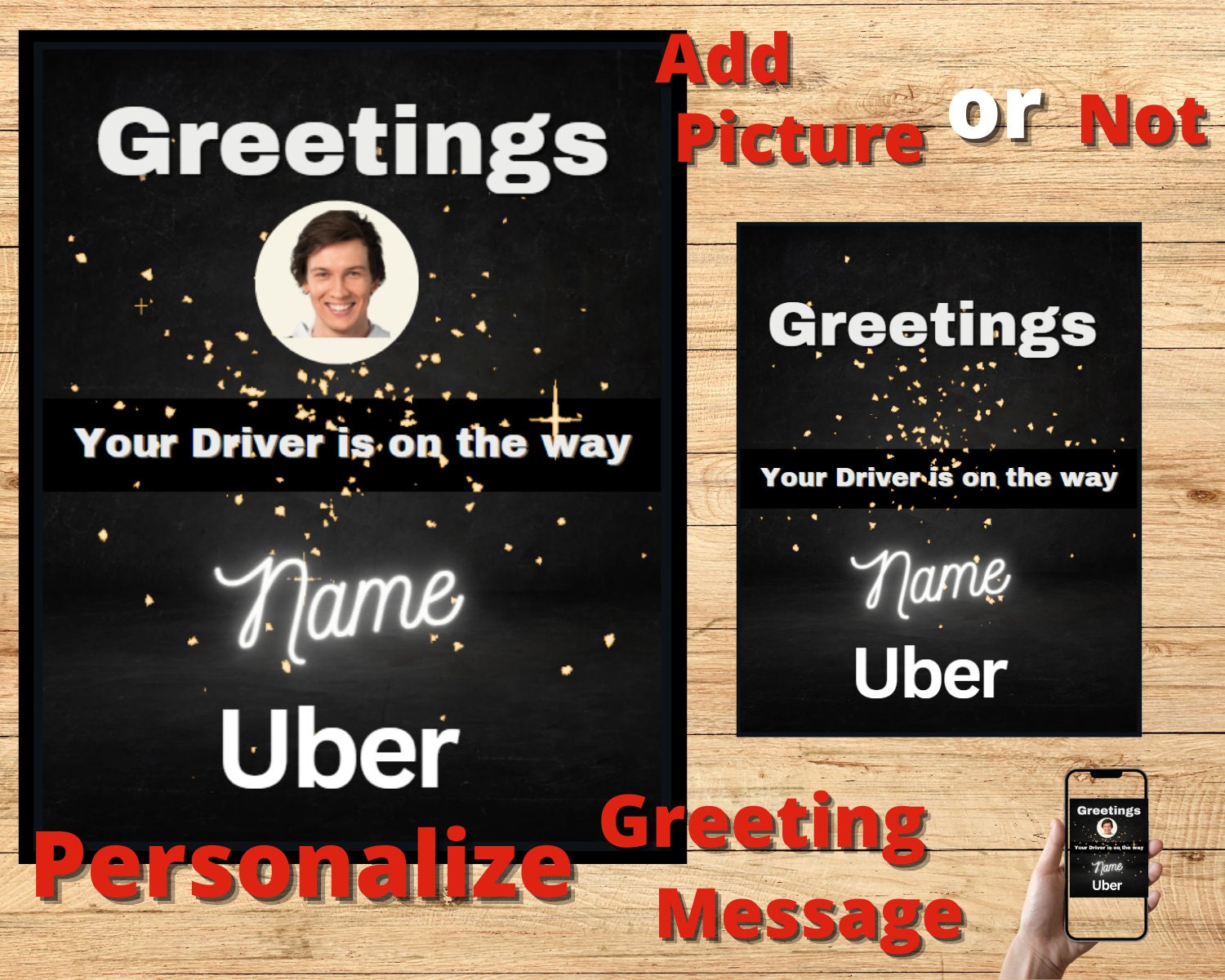 Uber Driver ID Badge, Driver Business Card, Driver, Personalized ...