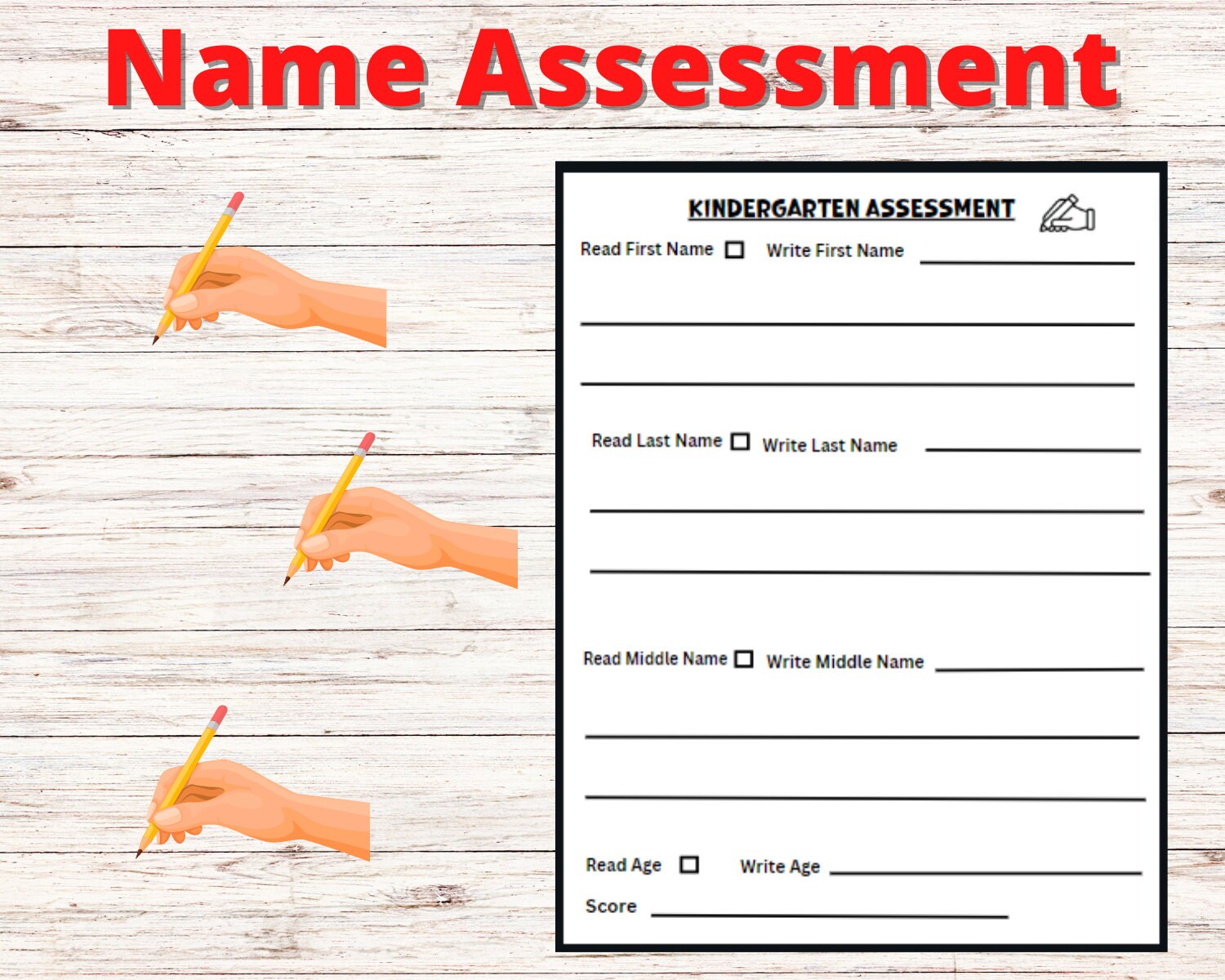 Kindergarten Assessment Worksheets Activity Homeschool Assessments - Etsy