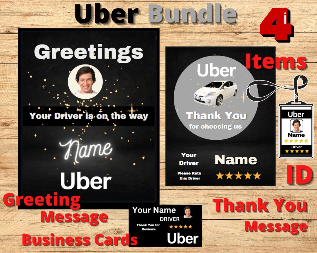 Uber Driver ID Badge, Driver Business Card, Driver, Personalized ...