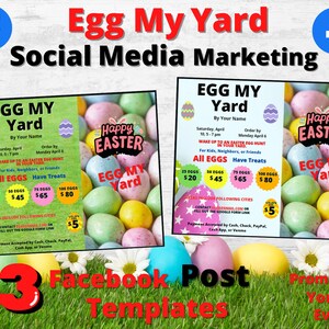 Egg My Yard Easter Fundraiser Flyer Template Bundle - Etsy
