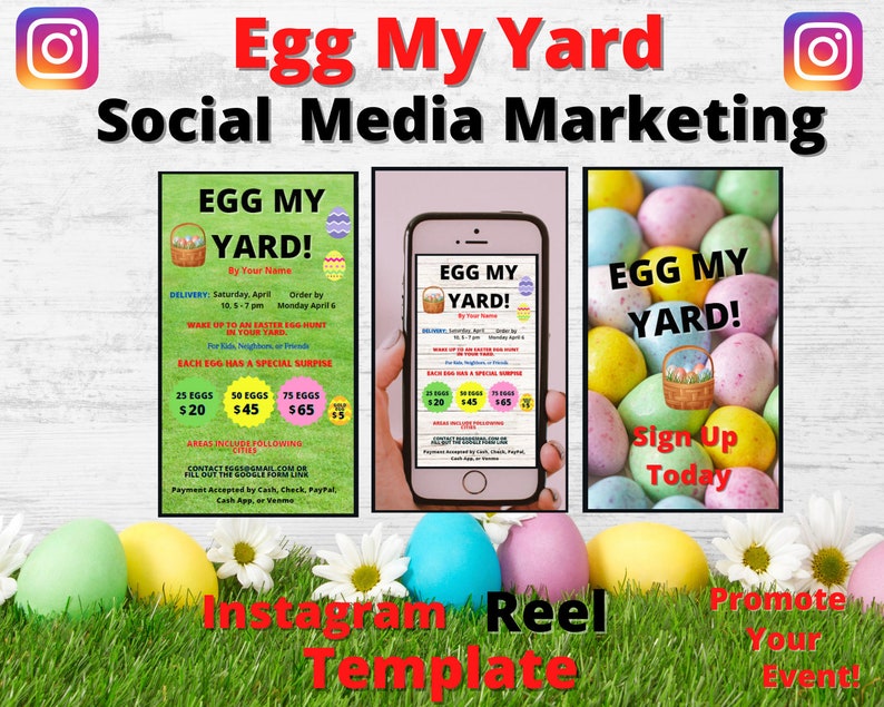 Egg My Yard Easter Fundraiser Flyer Template Bundle - Etsy