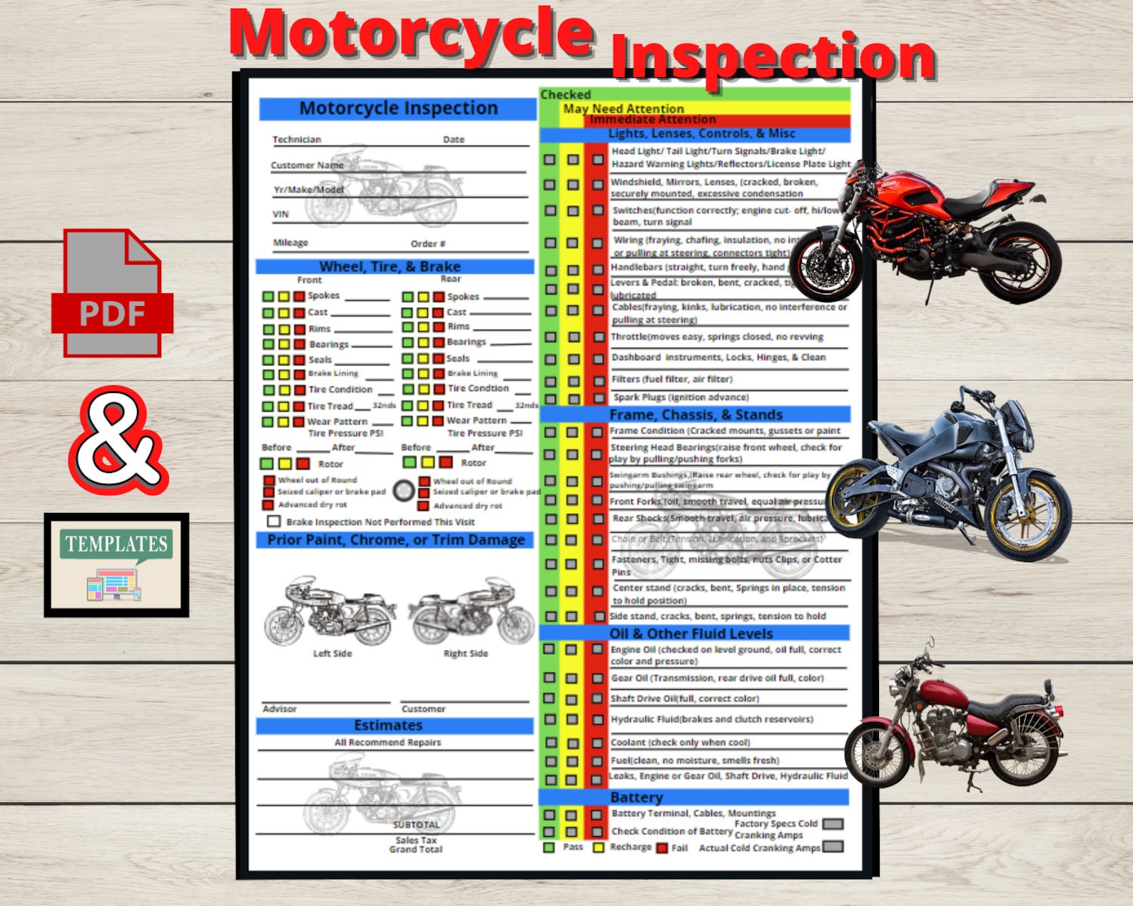 Motorcycle Inspection Report, Multi Point Motorcycle Inspection ...