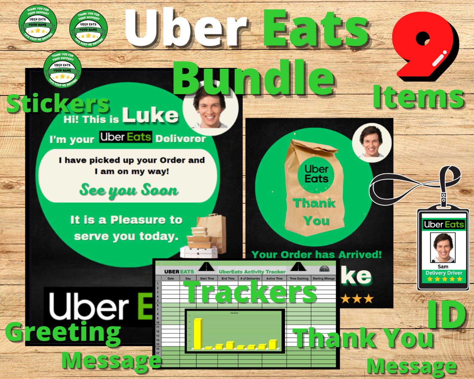 Uber Eats Bundle Personalized Messages Animated GIF, ID Card Template ...