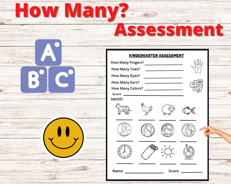Kindergarten Assessment Worksheets Activity Homeschool Assessments - Etsy