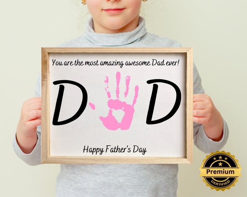 Fathers Day Handprint Printable, Birthday Handprint Printable, Craft ...