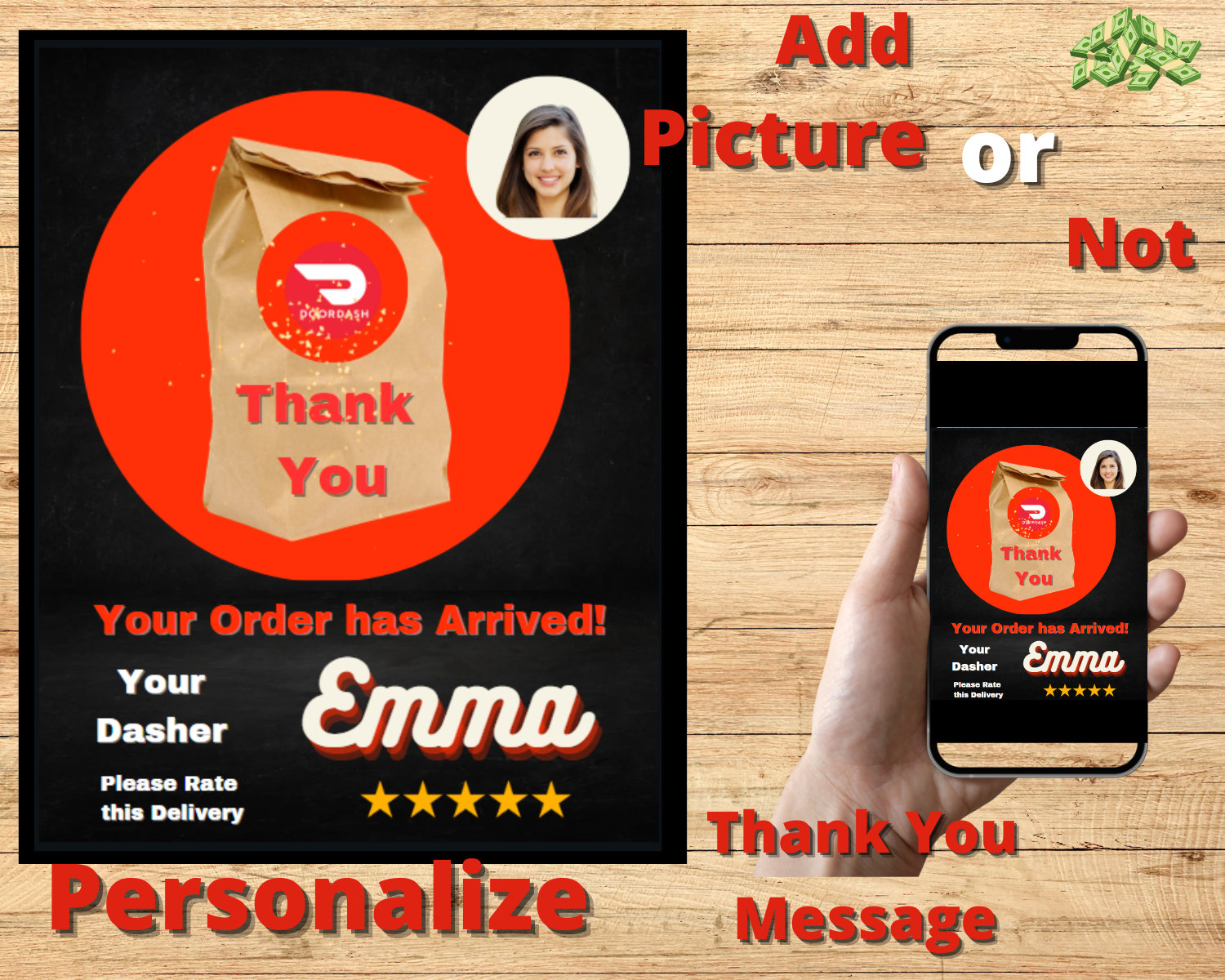 Doordash Dasher Bundle Personalized Messages Animated GIF, ID Card ...