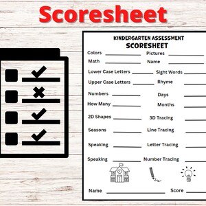 Kindergarten Assessment Worksheets Activity Homeschool Assessments - Etsy