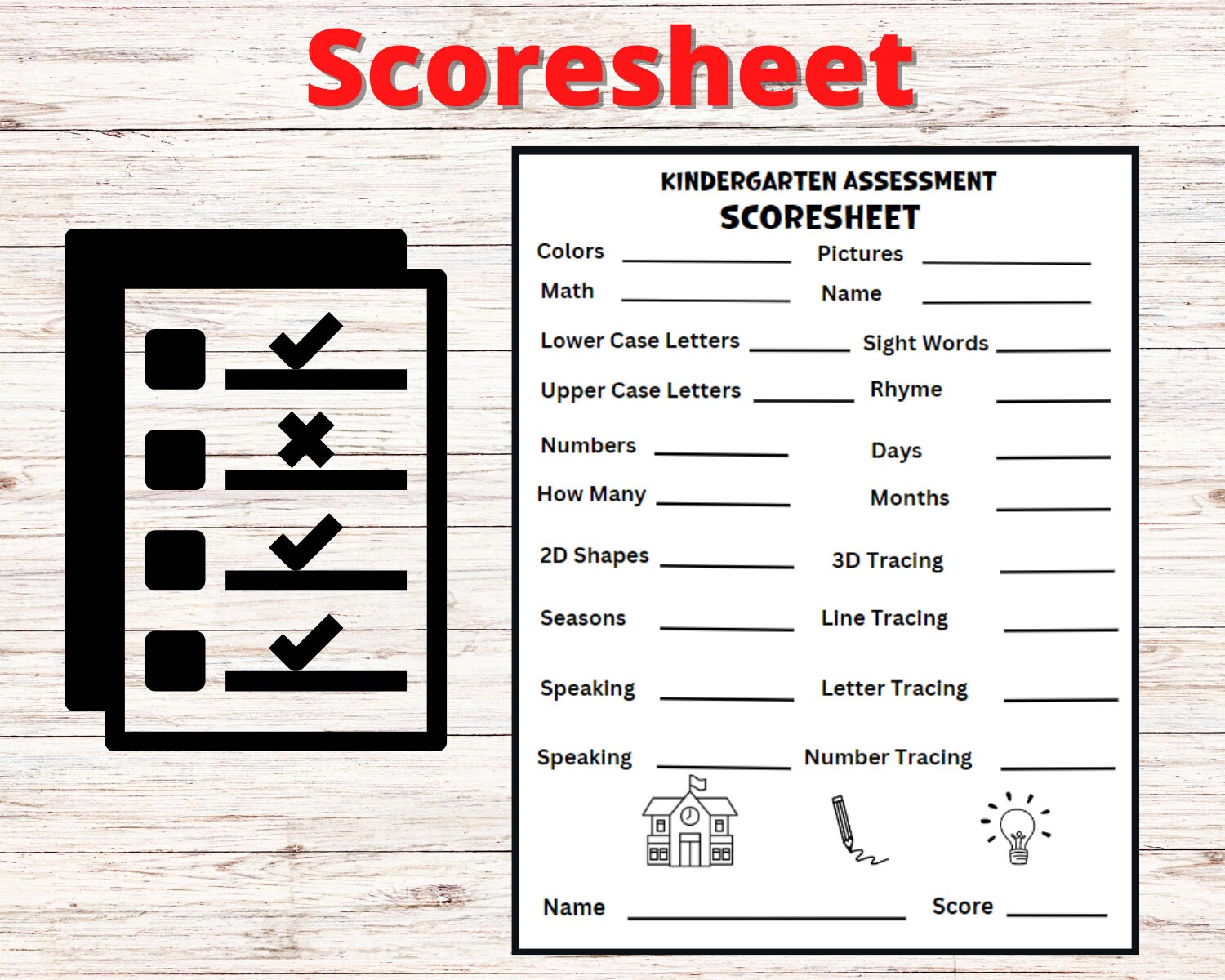 Kindergarten Assessment Worksheets Activity Homeschool Assessments - Etsy