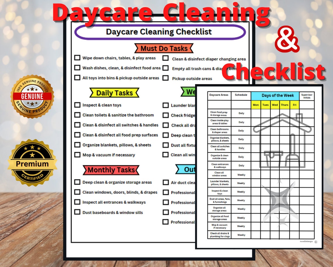 Daycare Cleaning Checklist Editable, Preschool Cleaning Child Care ...