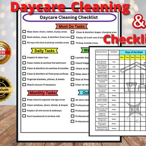 Daycare Cleaning Checklist Editable, Preschool Cleaning Child Care ...