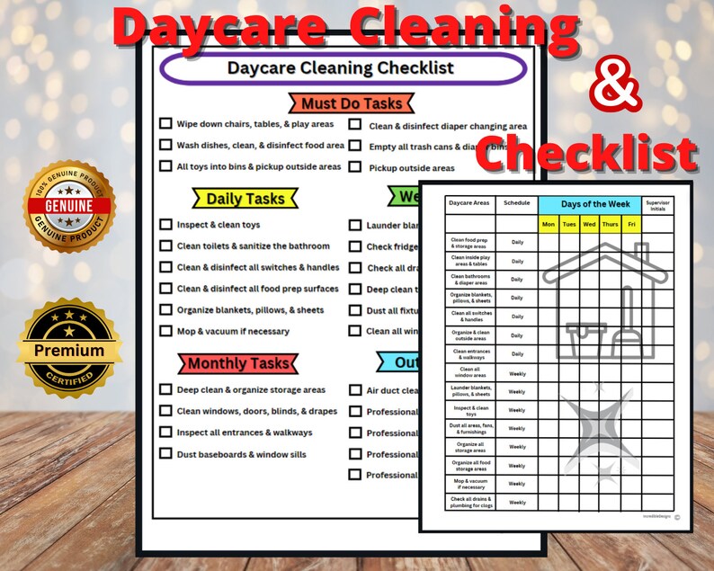 Daycare Cleaning Checklist Editable, Preschool Cleaning Child Care ...