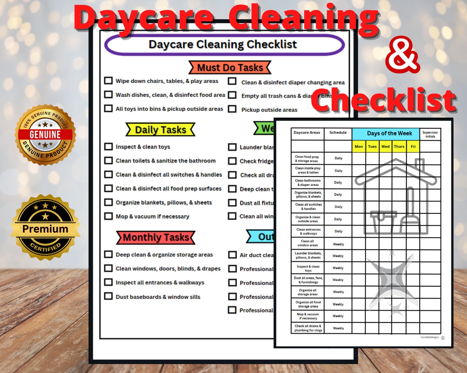 Daycare Cleaning Checklist Editable, Preschool Cleaning Child Care ...