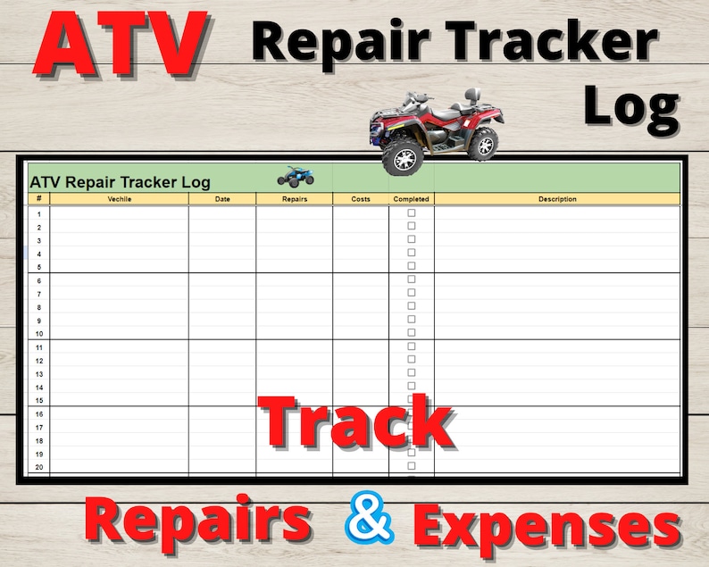 ATV Inspection Checklist: Repair Log, Multi-point PDF & Canva - Etsy