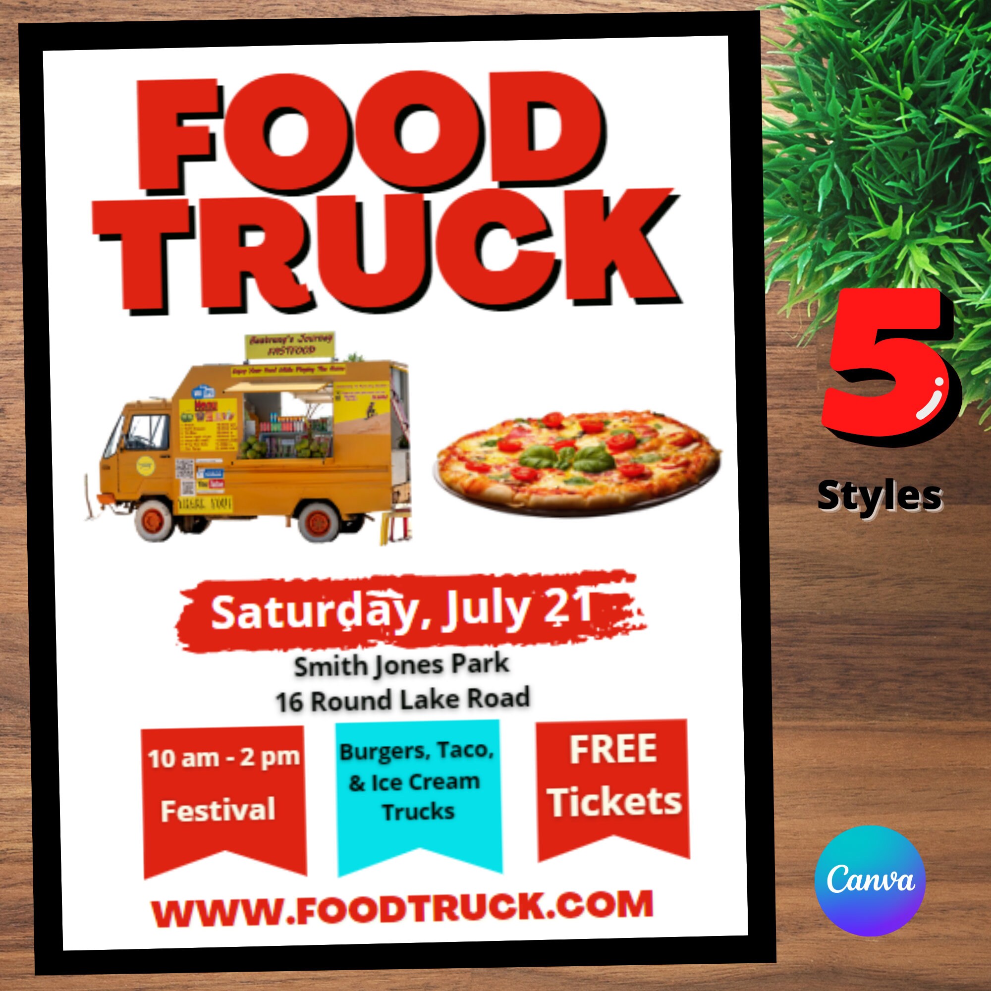 Food Truck Flyer Food Truck Menu Editable Food Truck Tickets Festival ...