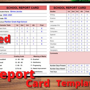 Homeschool Report Card, School PDF Report Card, Homeschool Progress ...