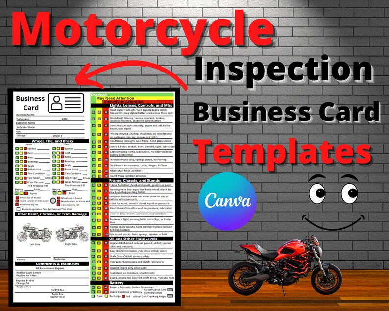 Motorcycle Inspection Report Multi-point Motorcycle - Etsy