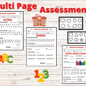 Printable Preschool Assessment Worksheets Activity Homeschool Post ...