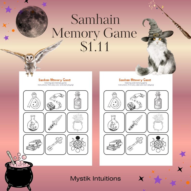 Samhain Memory Match Game: Pagan Classroom Activity (digital Download ...