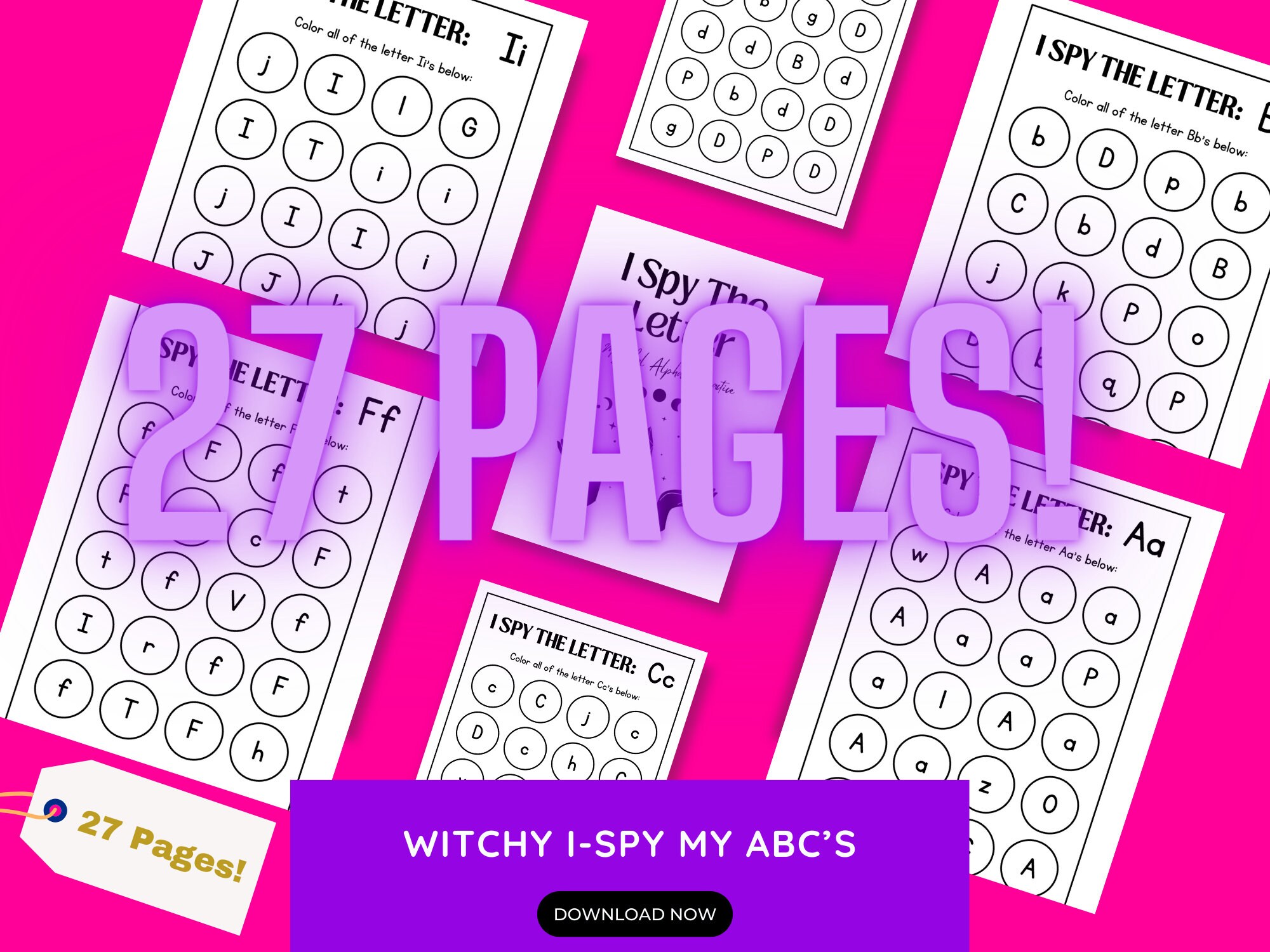 Witchy I Spy Abcs Workbook, Homeschool Preschool Printable (digital ...