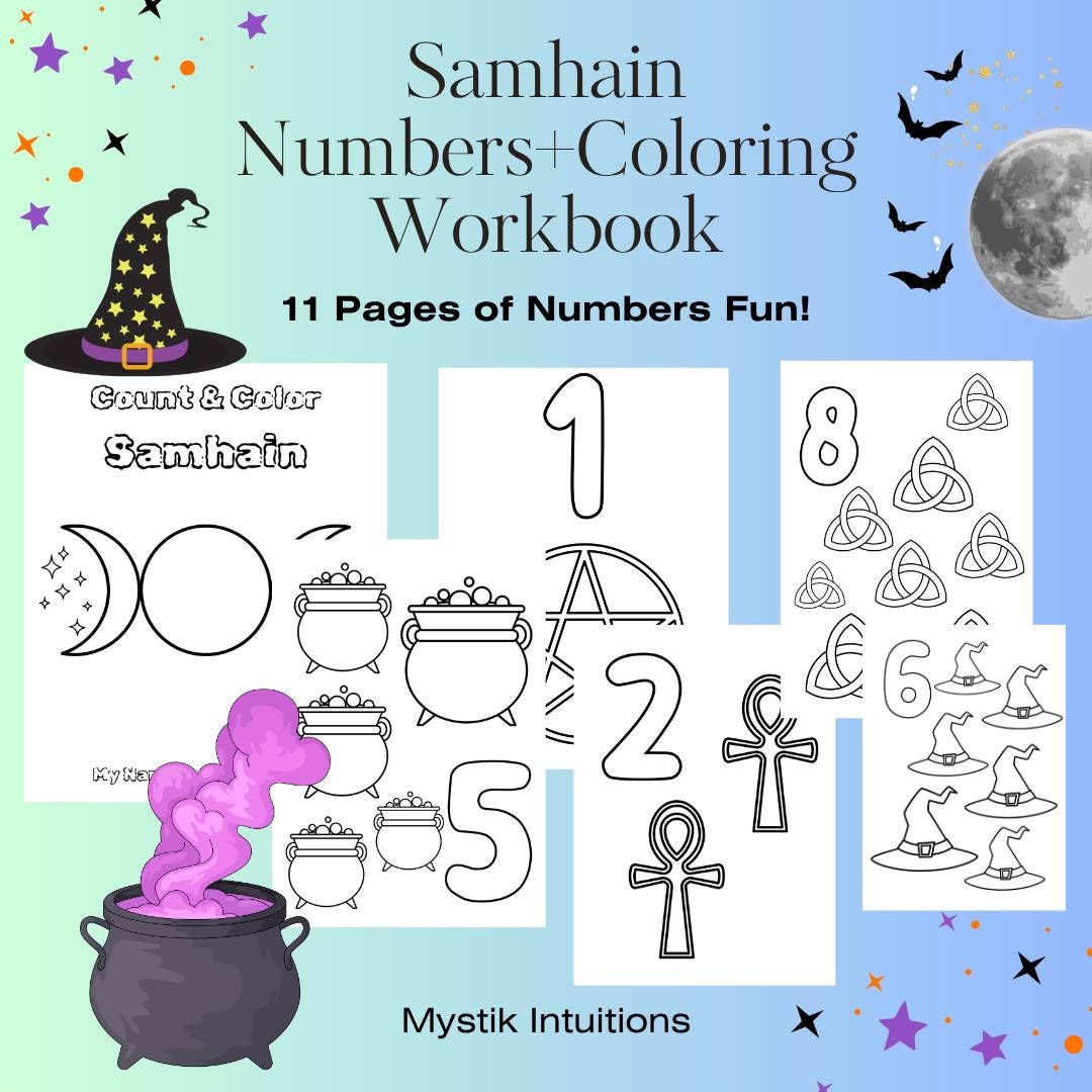 Samhain Count and Color Workbook – Pagan Numbers Activity (PDF) - Etsy