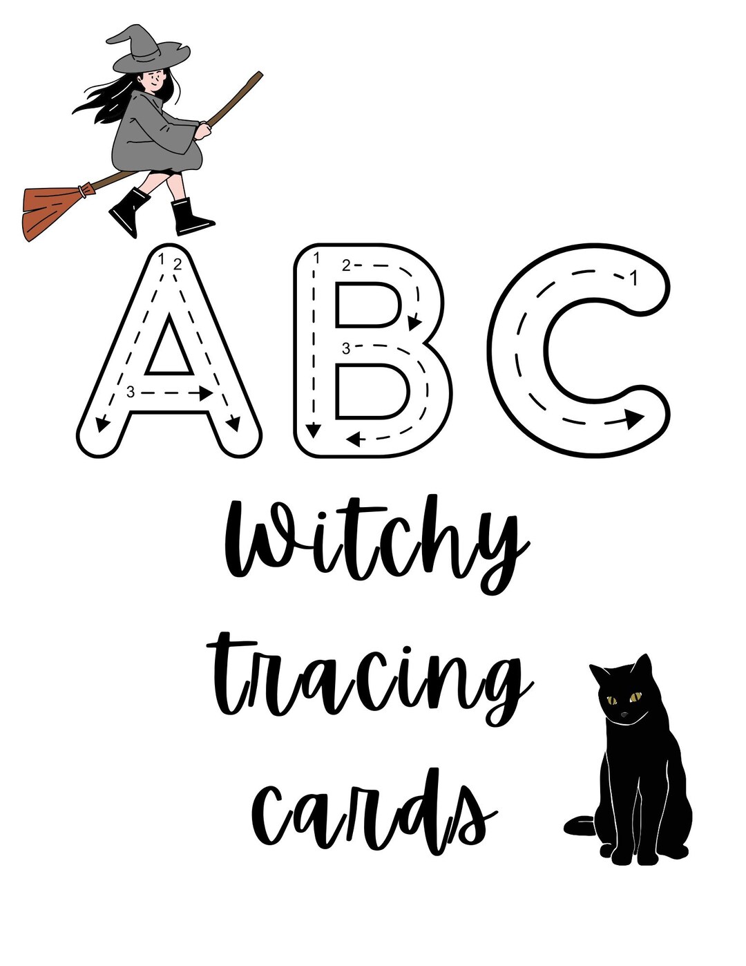 Witchy ABC Tracing Cards - Preschool Printables - Preschool Activities ...