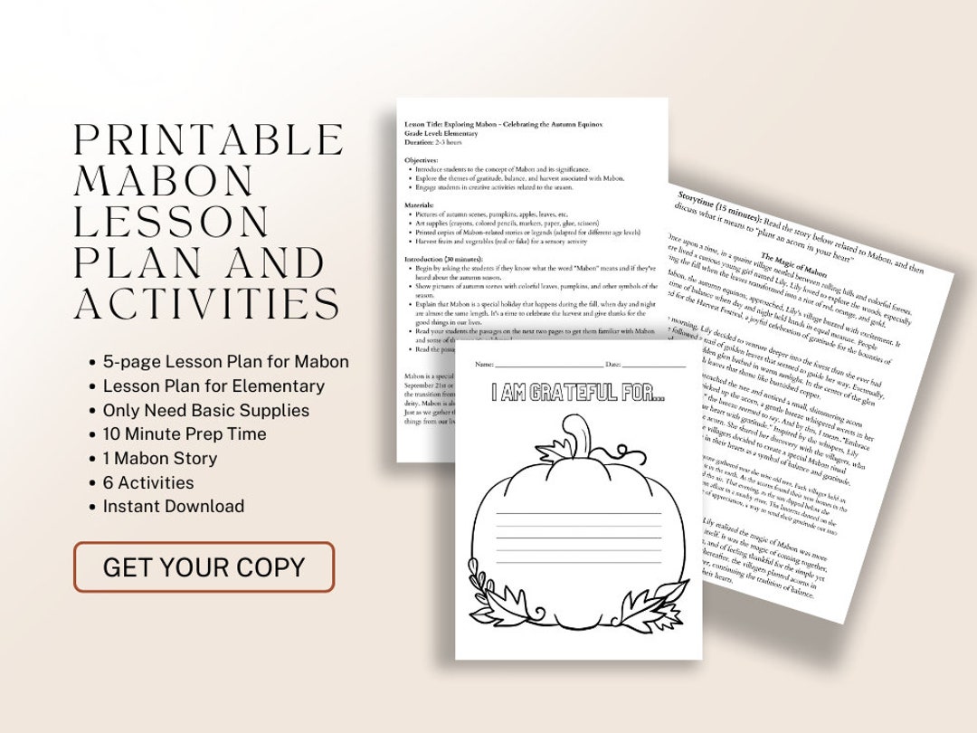 Mabon Printable - Mabon Worksheet - Mabon Journal - Mabon Planner ...