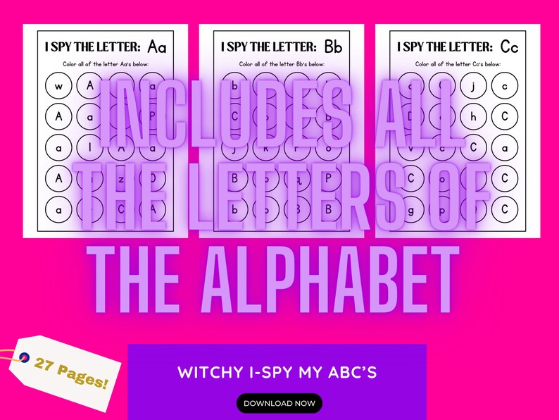Witchy I Spy Abcs Workbook, Homeschool Preschool Printable (digital ...