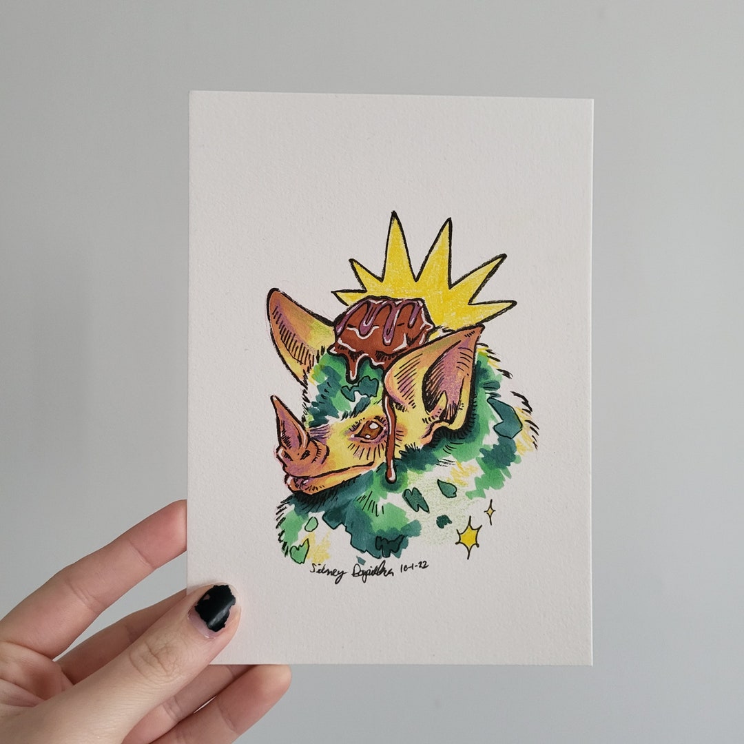Original Melting Chocolate Bat Illustration - Etsy