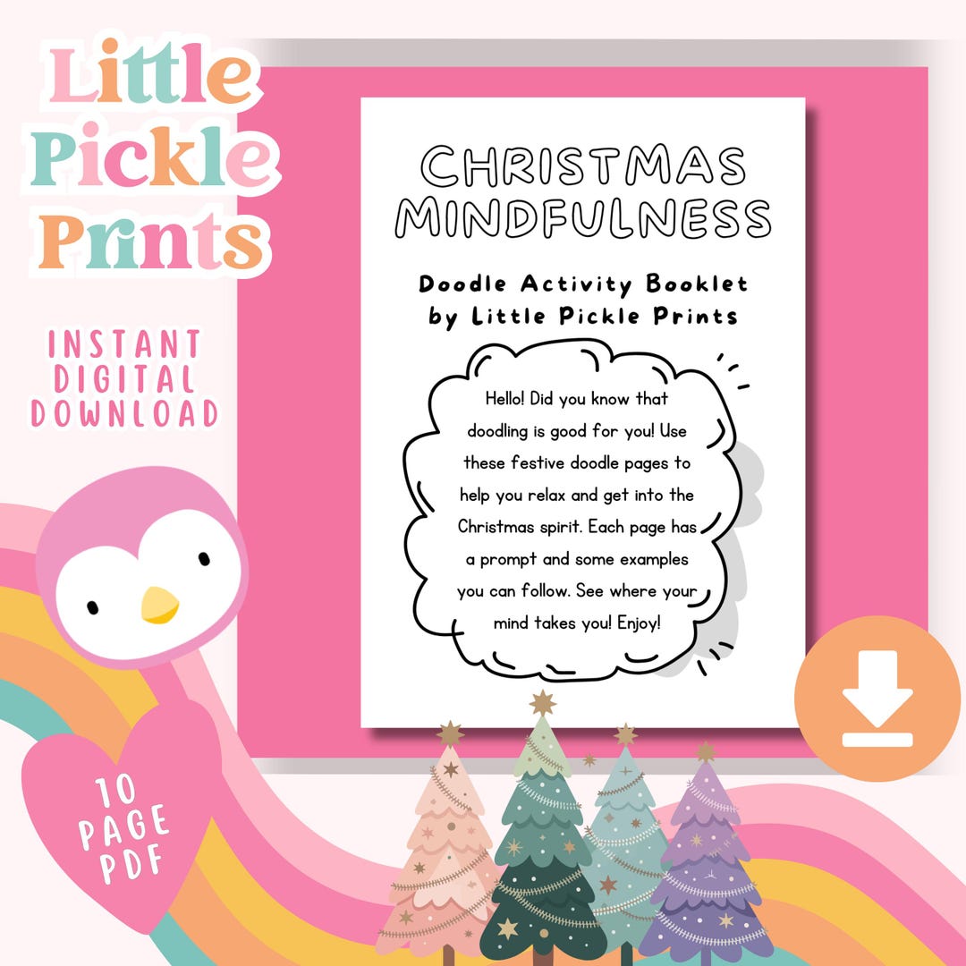 Christmas Mindfulness Activity Booklet - 10 Page PDF Instant Digital ...