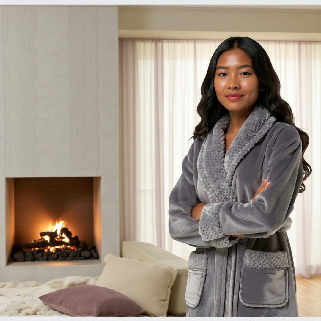 Velvety Embroidered Spa Robe – Luxe Plush Comfort for Cozy Evenings - Etsy