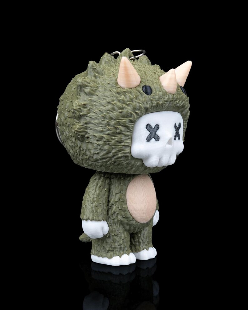 Skull Face Collectible Keychain Dino, Labubu Inspired, Trixi - Etsy