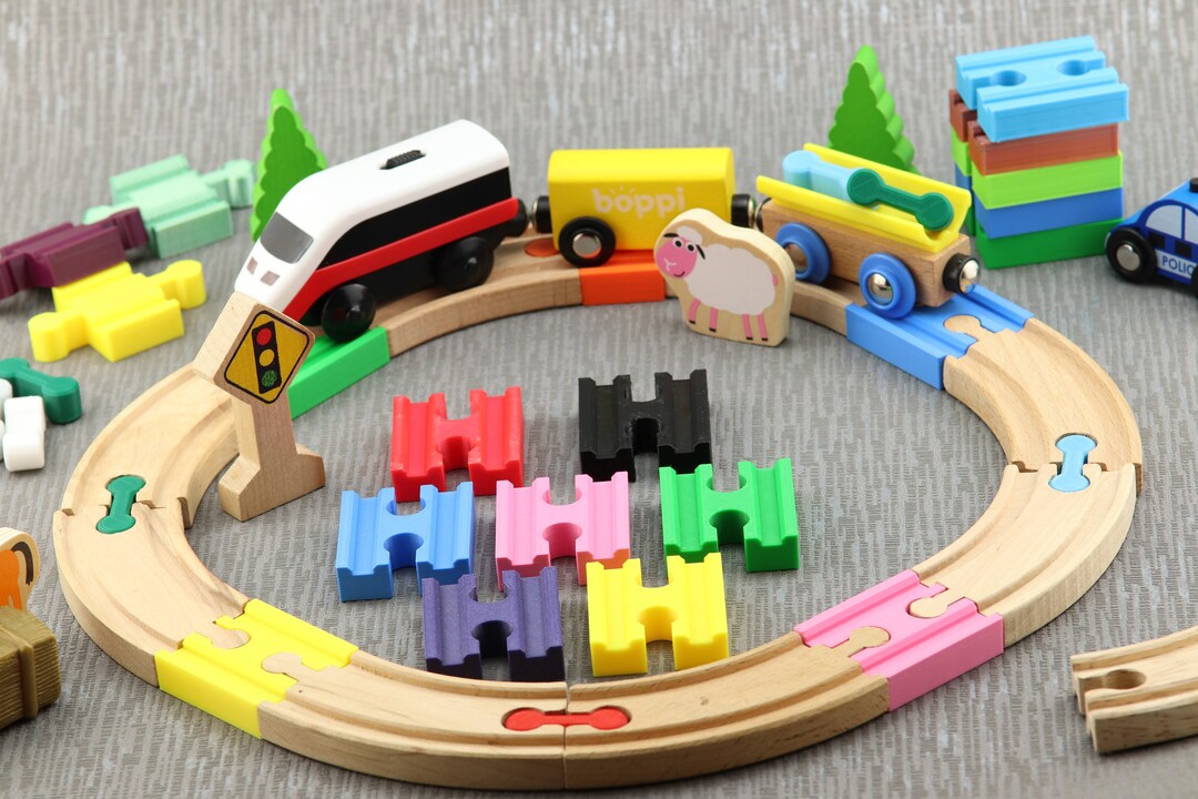 Wooden Train Track Connectors, Female to Female Connectors, Compatible ...