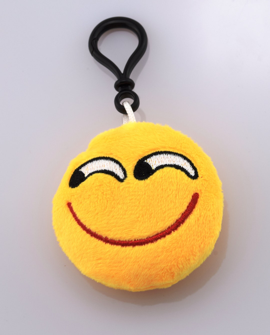 Smiling Face With Smiling Eyes Plush Keychain, Plush Yellow Face ...