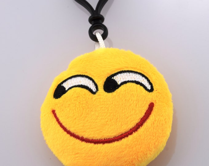 Smiling Face With Smiling Eyes Plush Keychain, Plush Yellow Face ...
