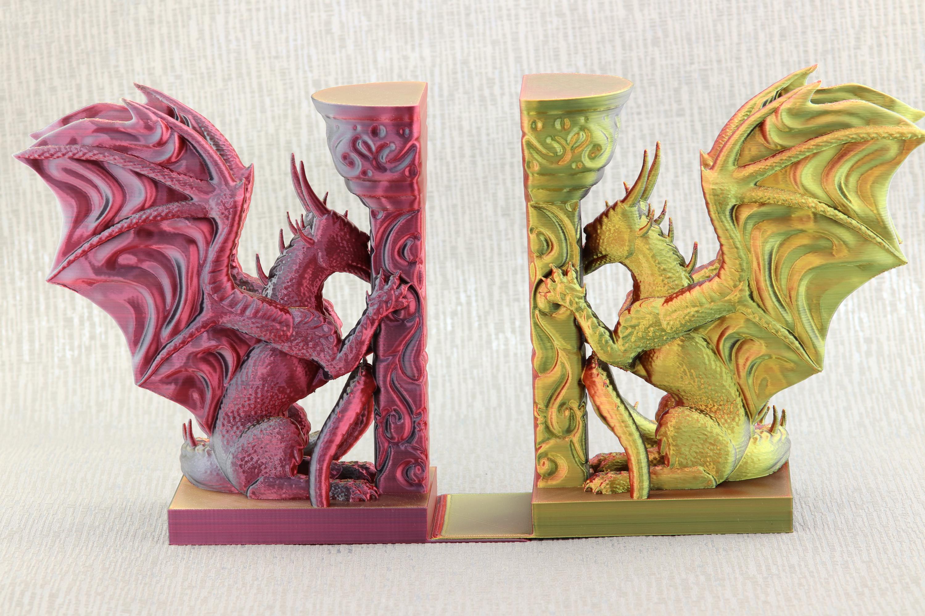 3D Printed Dragon Bookends: Fantasy Book Decor - Etsy