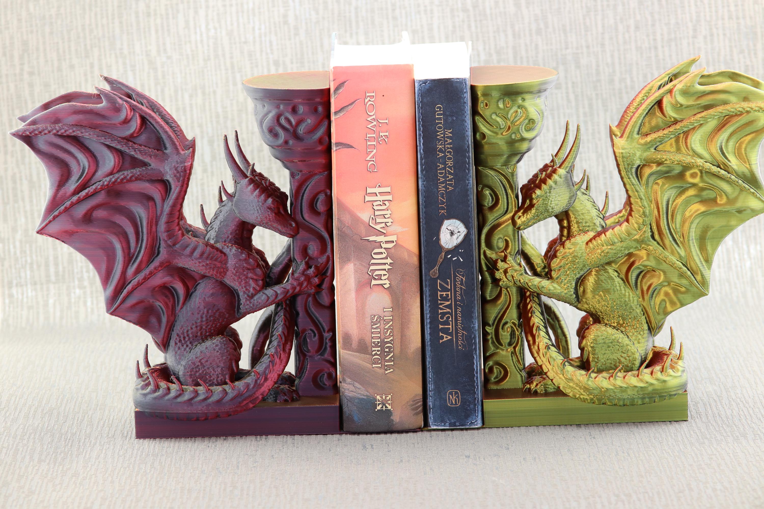 3D Printed Dragon Bookends: Fantasy Book Decor - Etsy