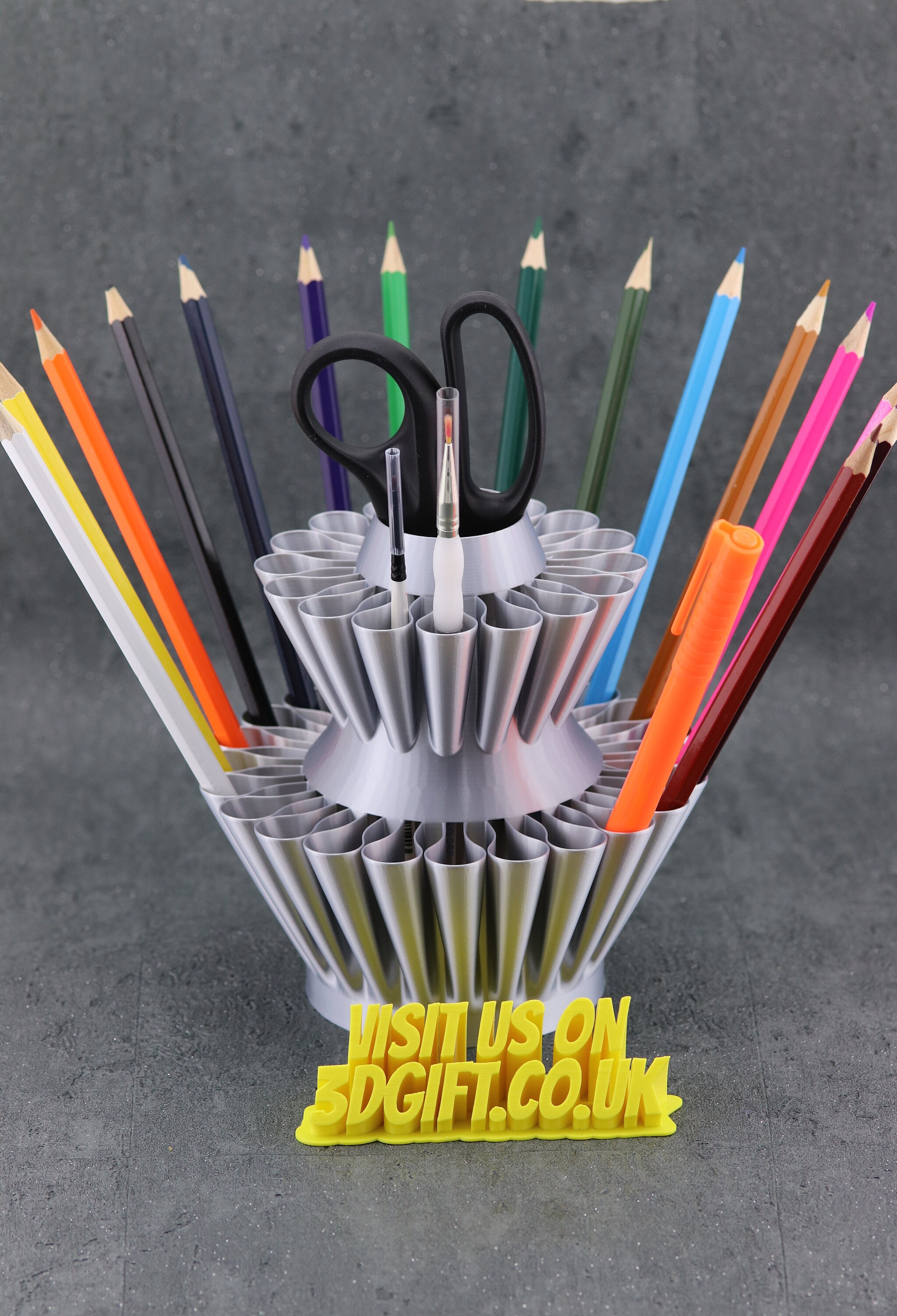 3D Printed Pen and Scissors Holder: White Wavy Desk Organizer - Etsy UK