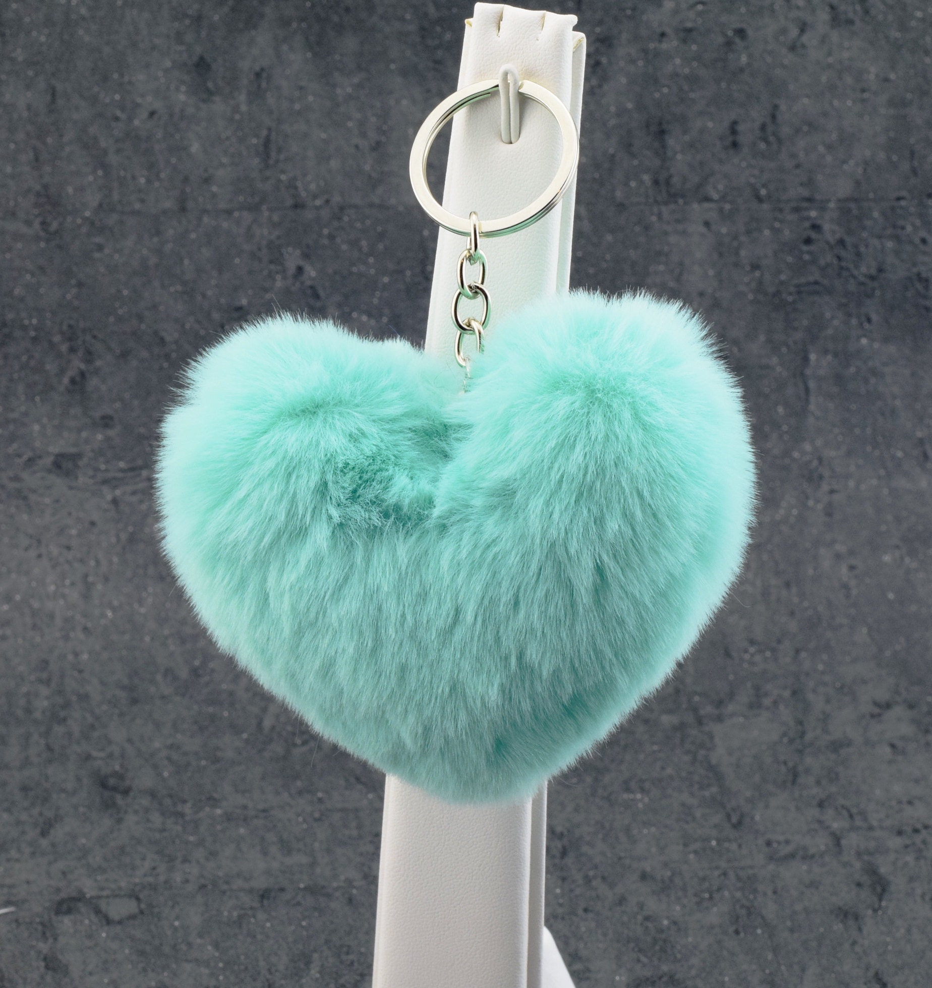 Heart keychain plush keyring fabric heart keyring key | Etsy