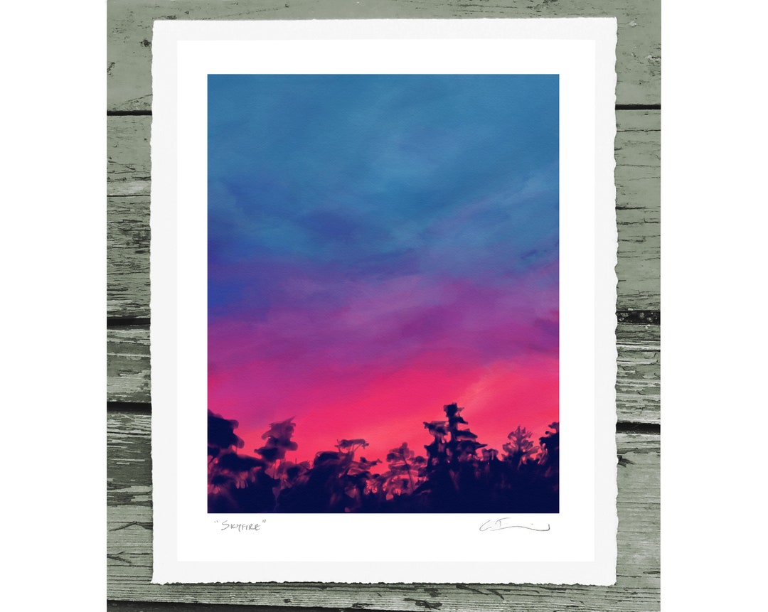 Skyfire // Archival Print // Watercolor Landscape Painting of a Desert ...