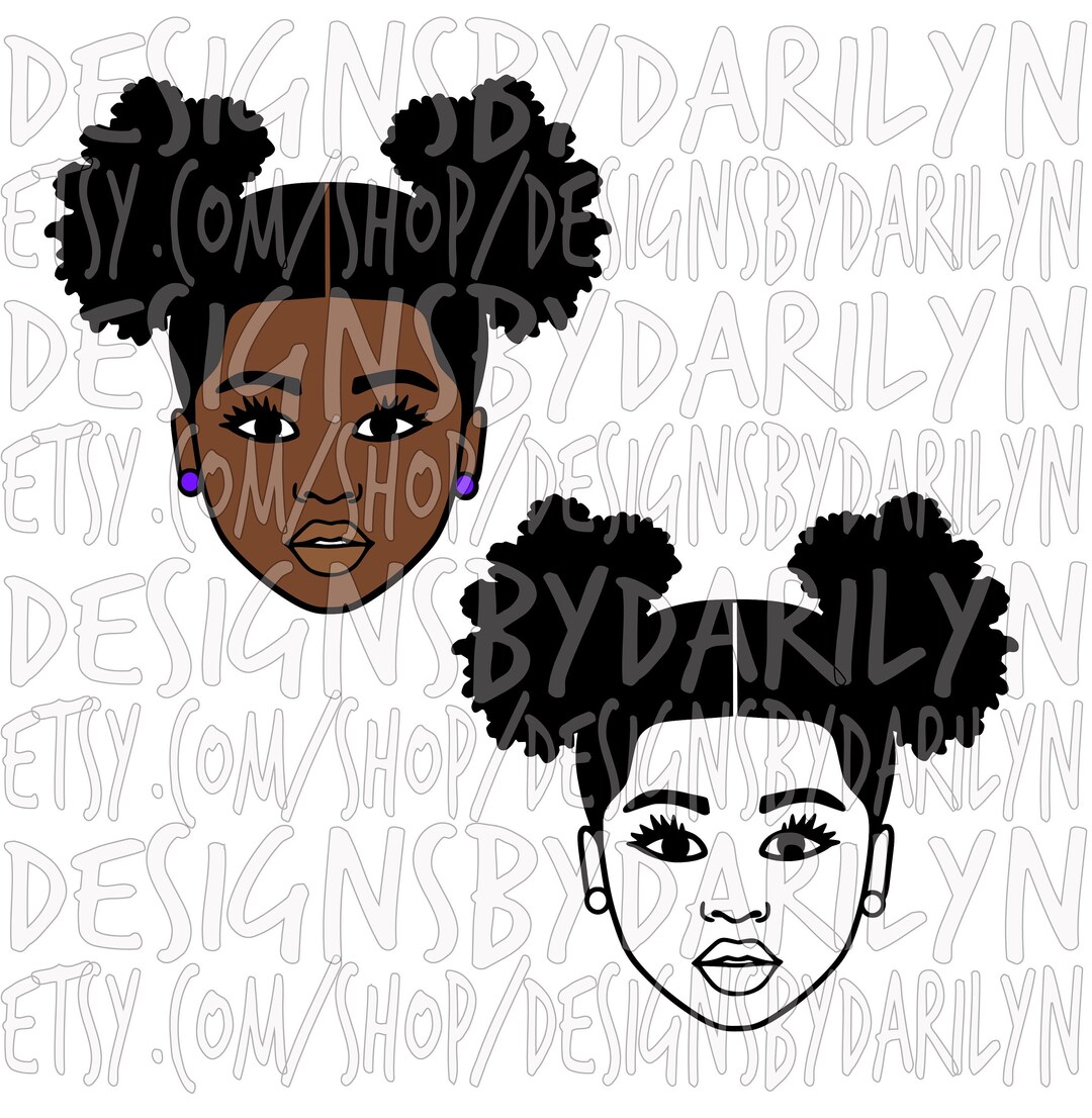 Alivia With Puffs SVG/DXF African American Woman Afro Lady - Etsy