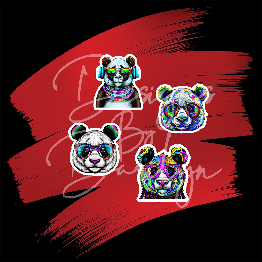 Panda Bear Digital Stickers, Printable Stickers, Clipart PNG - Etsy