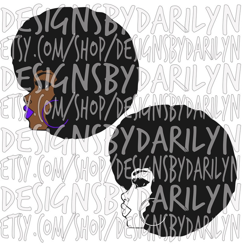 Foxy SVG/DXF African American Woman Afro Lady African | Etsy