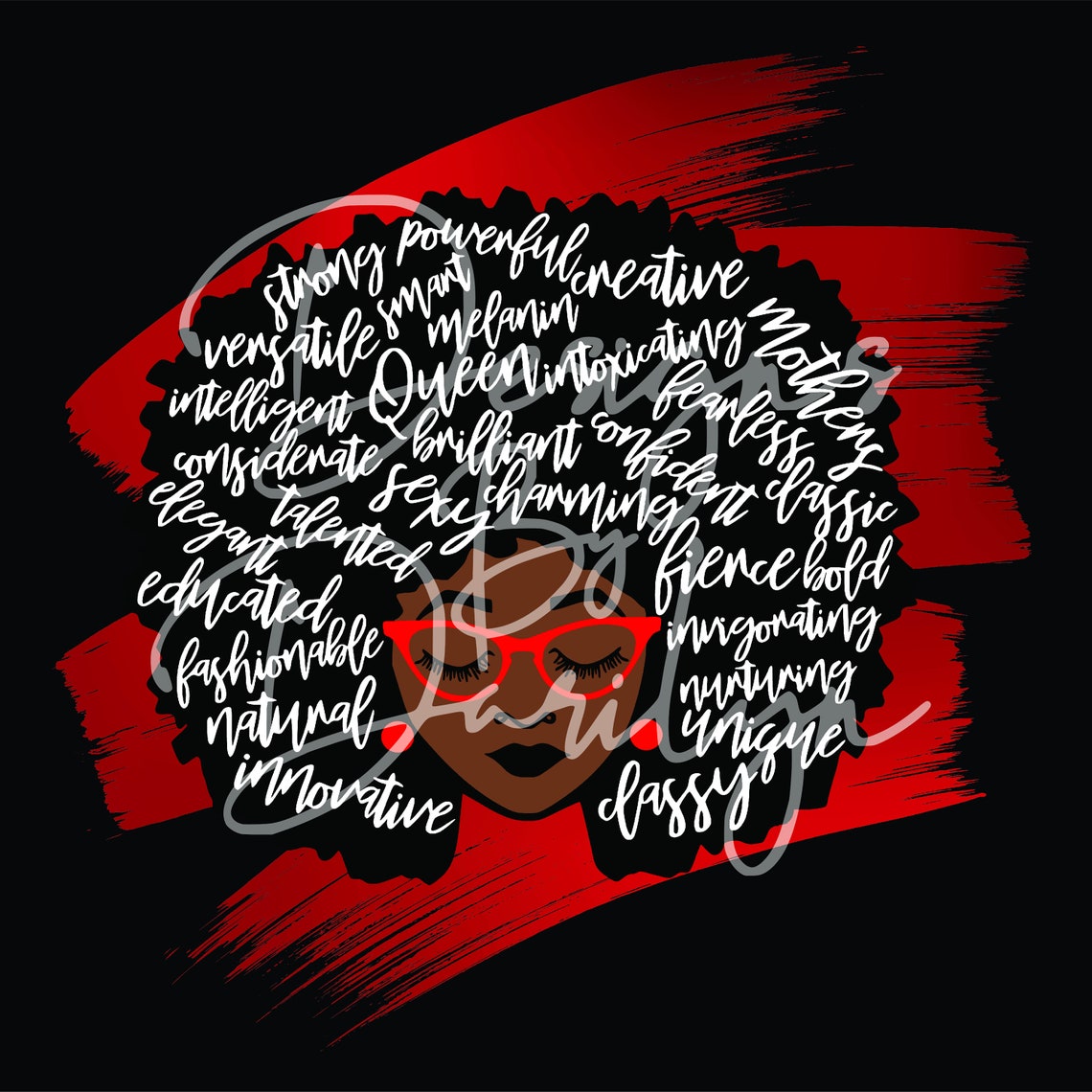 Afro Lady With Words African American Woman Afro Lady - Etsy