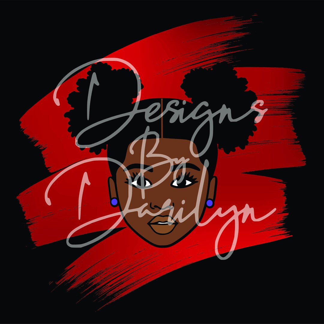 Alivia With Puffs SVG/DXF, African American Woman, Afro Lady, African ...