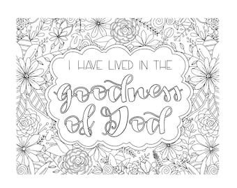 Coloring Page Digital Download / Goodness of God / Bible Verse | Etsy