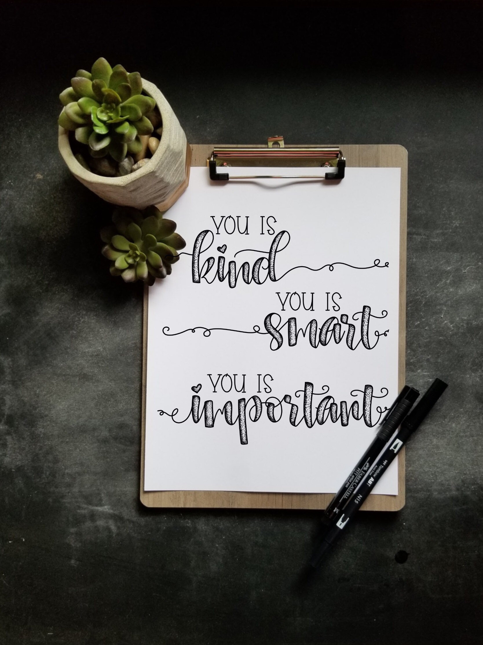 You is Kind , You is Smart, You is Important / Self-esteem Word Art ...